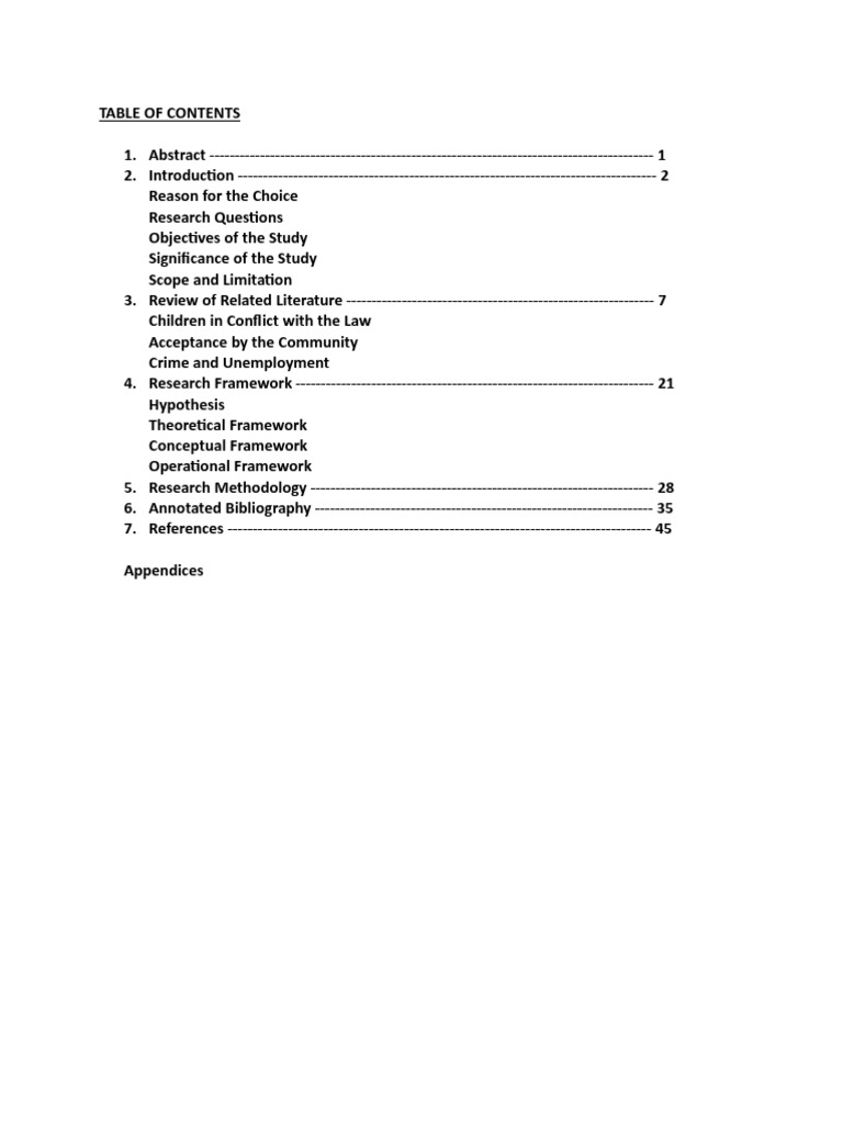 APA FORMAT Table of Contents | PDF