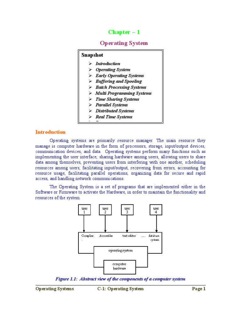 Operating System: Chapter - 1 | PDF | Operating System | Computer Program