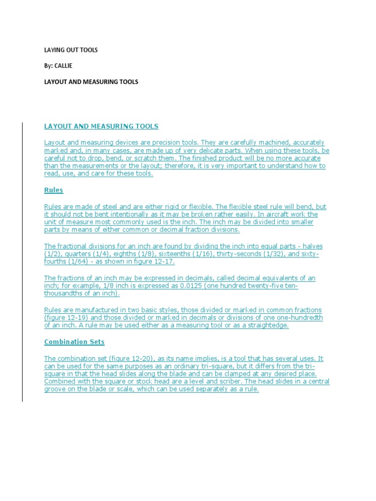 Laying Out Tools | PDF | Tools | Equipment