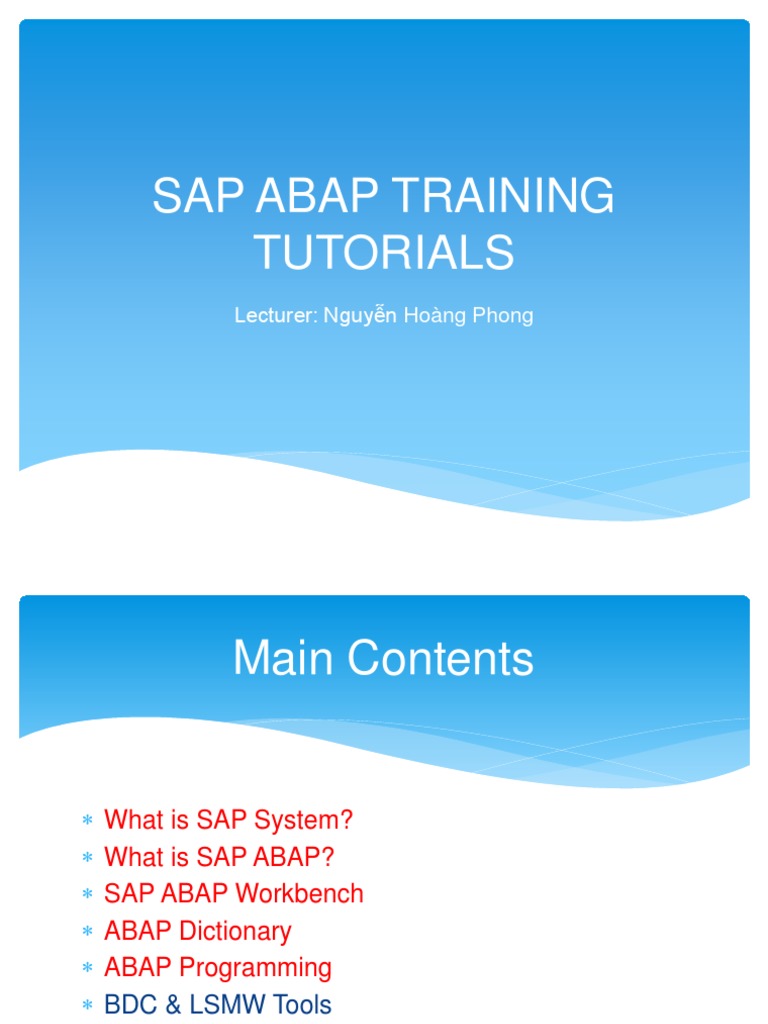 SAP-ABAP Training Tutorals | PDF | Data Type | Control Flow