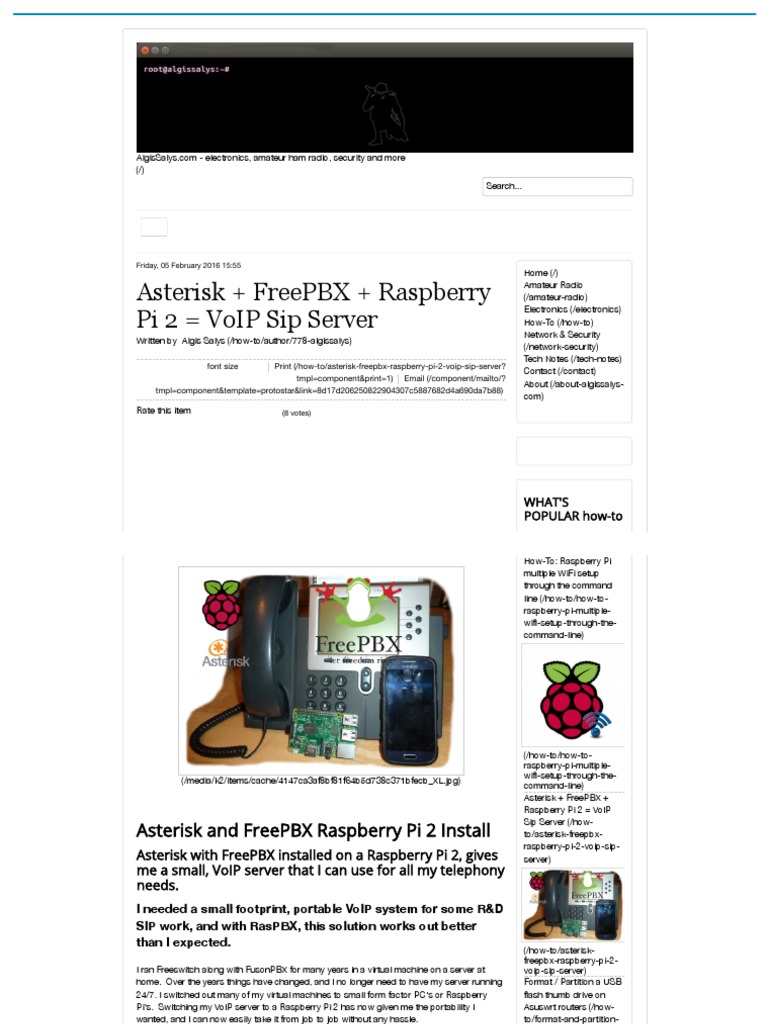 Asterisk + FreePBX + Raspberry Pi 2 VoIP Sip Server PDF | PDF | Session Initiation Protocol ...