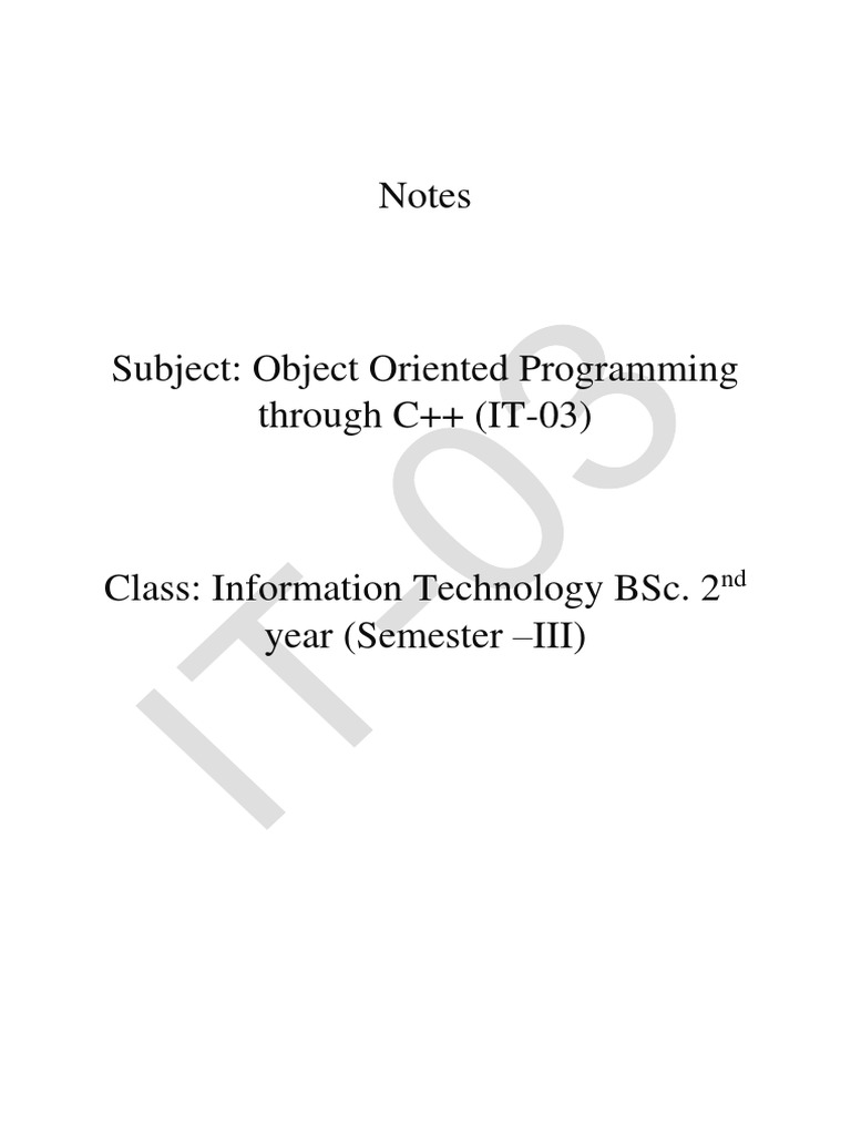 CPP Hand Written Notes | PDF | Constructor (Object Oriented Programming ...