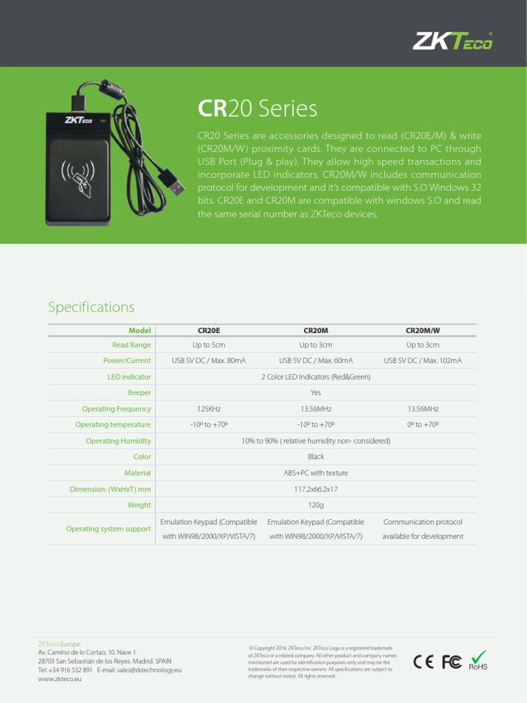 CR20 Series Brochure | PDF | Usb | Computer Hardware
