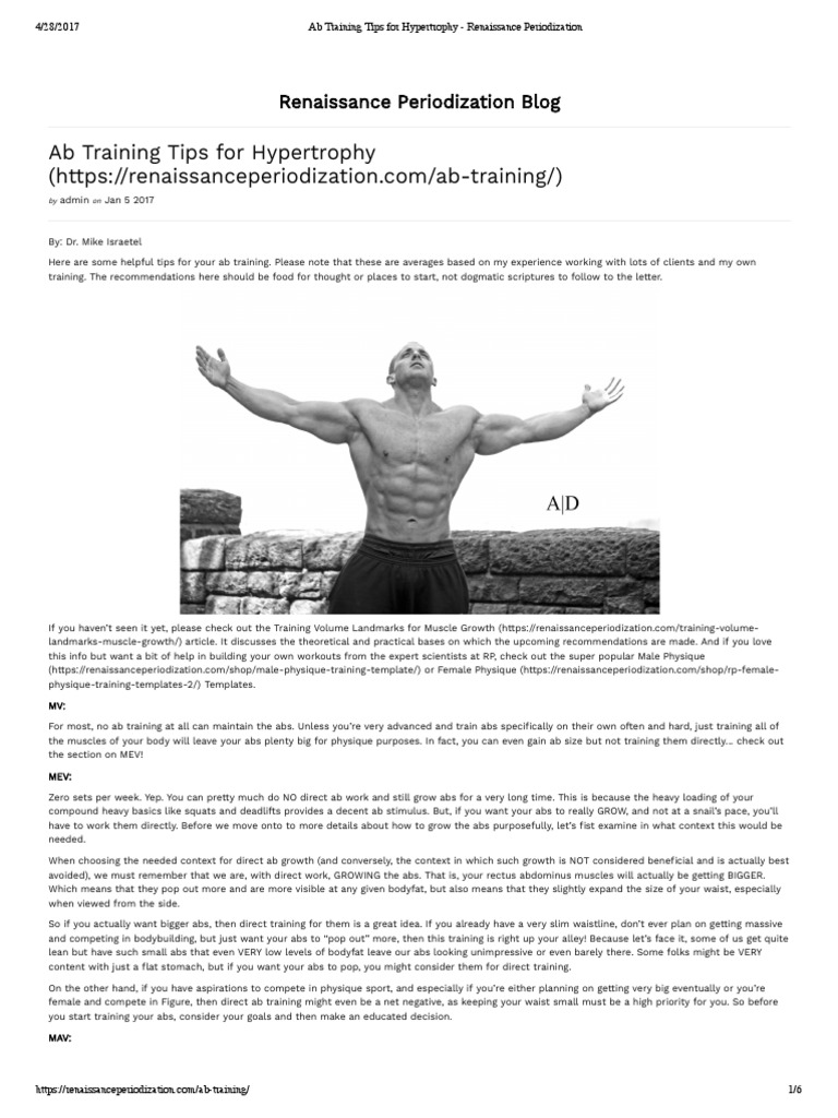 Ab Training Tips For Hypertrophy - Renaissance Periodization | PDF ...