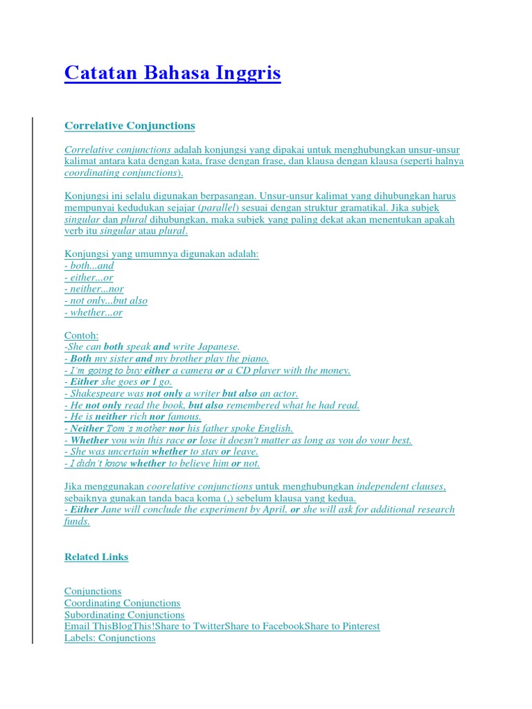 Catatan Bahasa Inggris | PDF