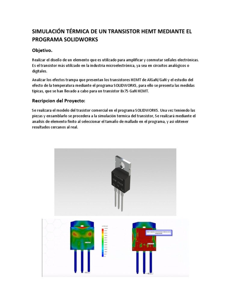 Simulación Térmica de Un Transistor Hemt Mediante El Programa ...