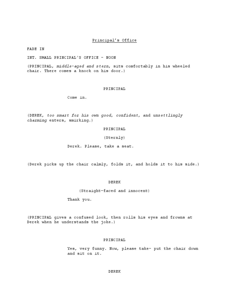 Principal's Office Script | PDF | Leisure
