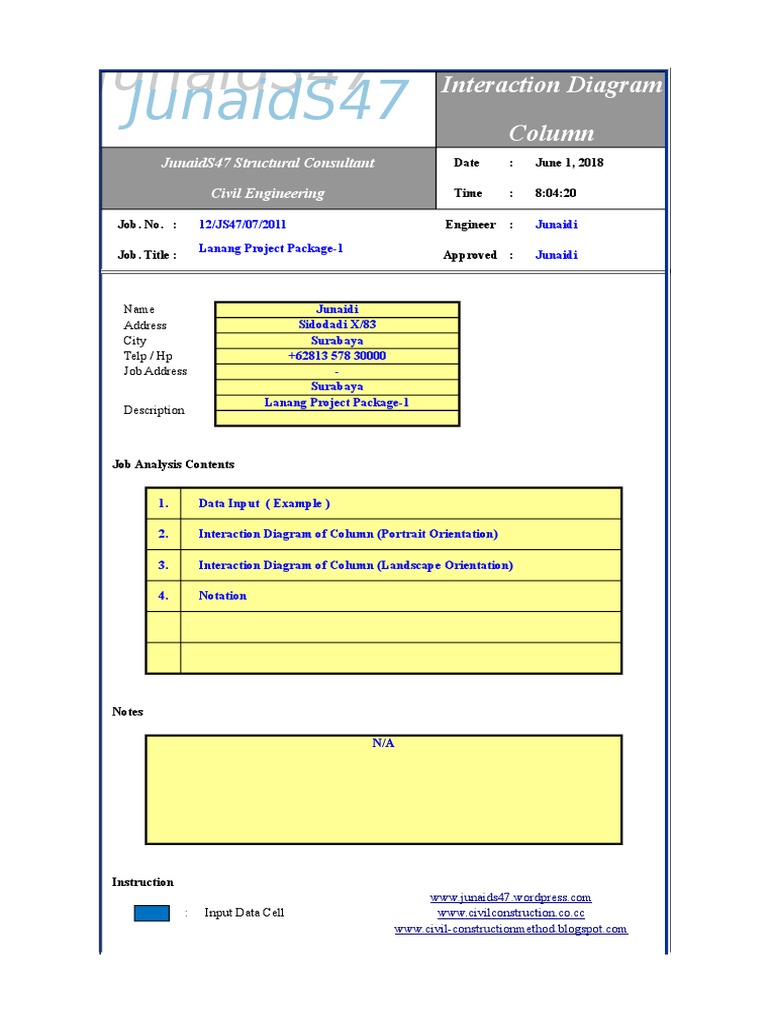 Interaction Diagram Column Design | PDF | Strength Of Materials | Column
