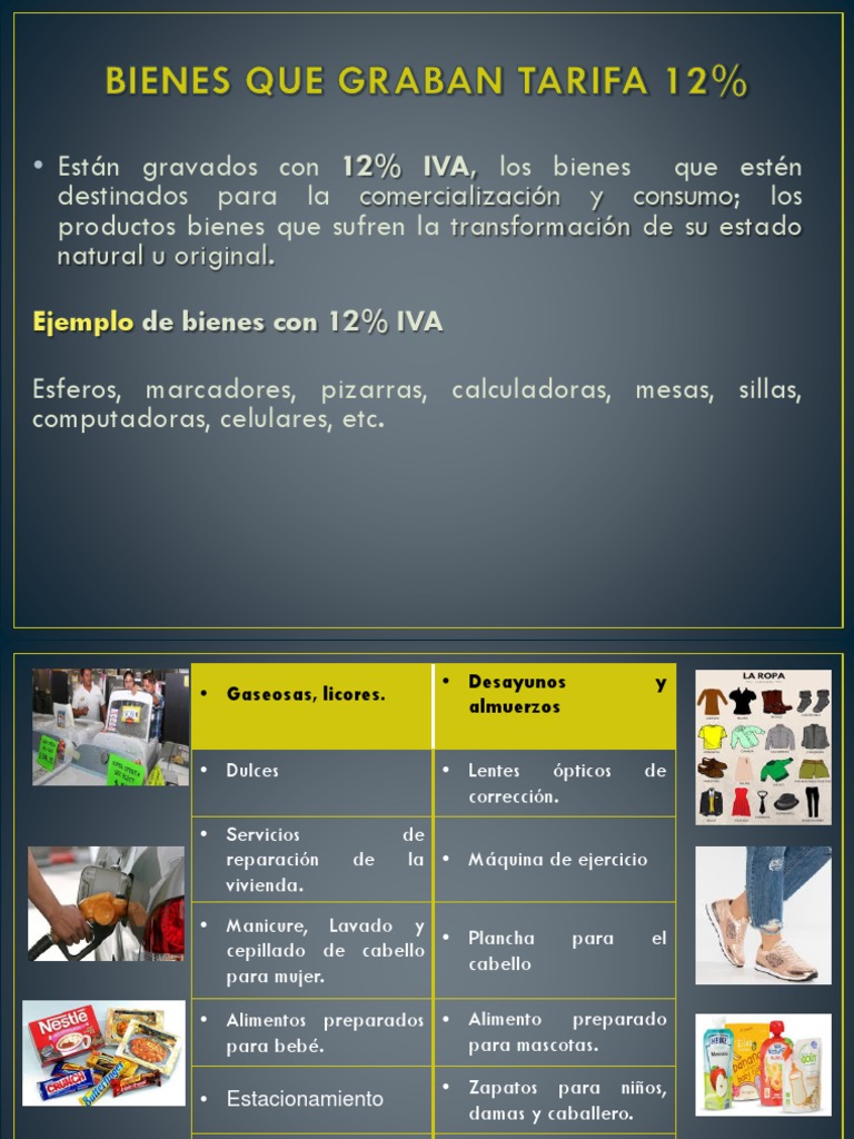 Bienes Que Graban Tarifa 0 y 12%FGHFGHFGHFG | PDF | Alimentos | Comida ...
