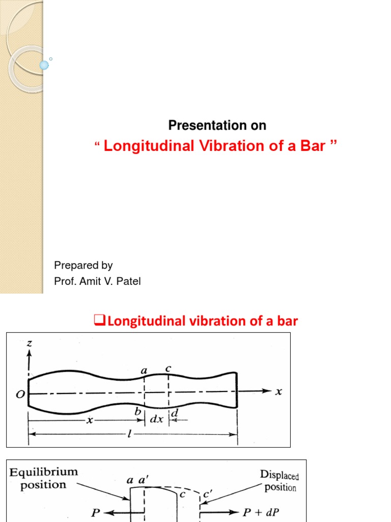 Longitudinal Vibration of A Bar ": Presentation On | PDF ...