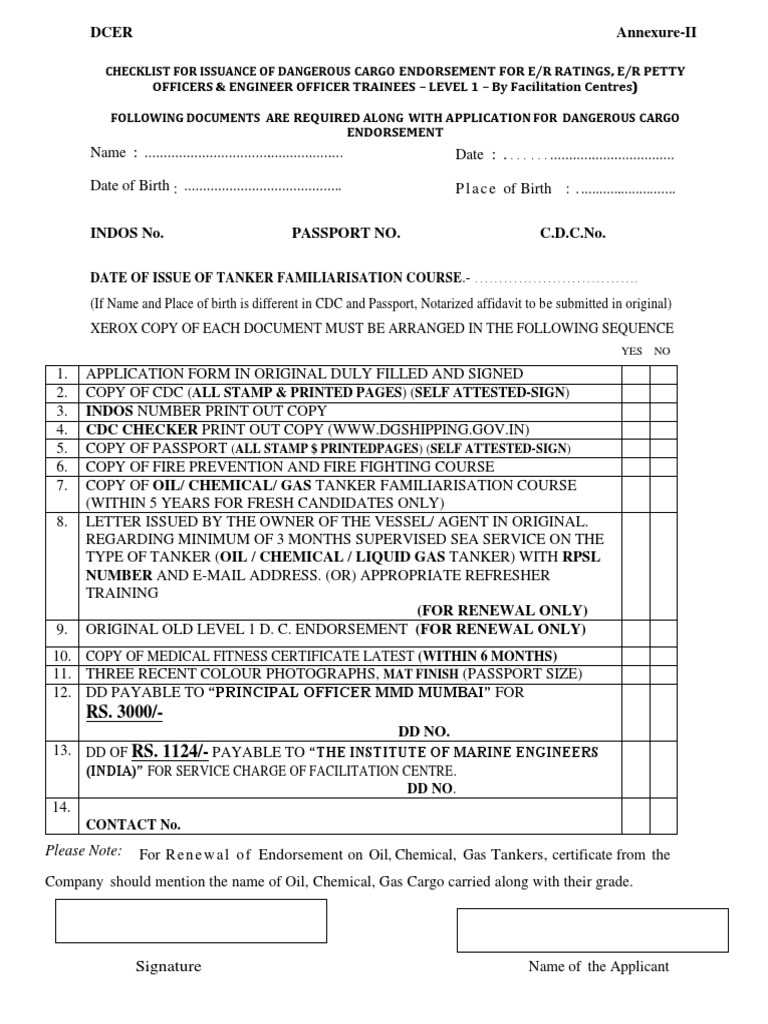 Annex 2 Dce Checklist 1 | PDF | Oil Tanker | Nature