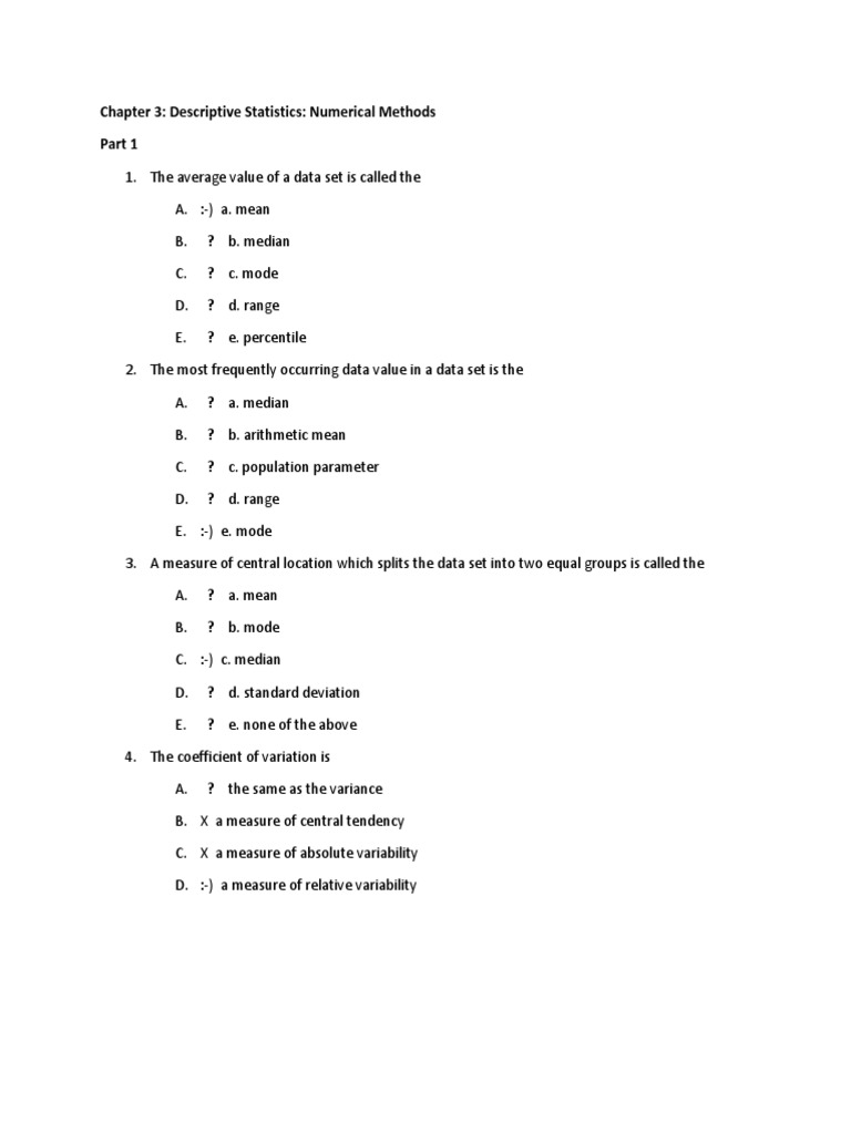 Chapter 3 | PDF | Median | Arithmetic Mean