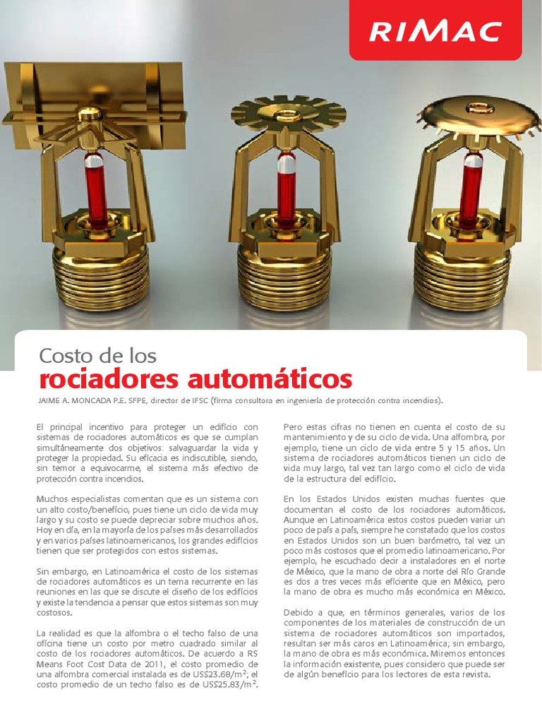 Bolet N Costo de Los Rociadores Autom Ticos | PDF | Proceso de desarrollo de software | America ...