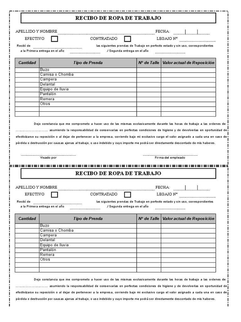 Form. Entrega de Ropa | PDF | Ropa | Business