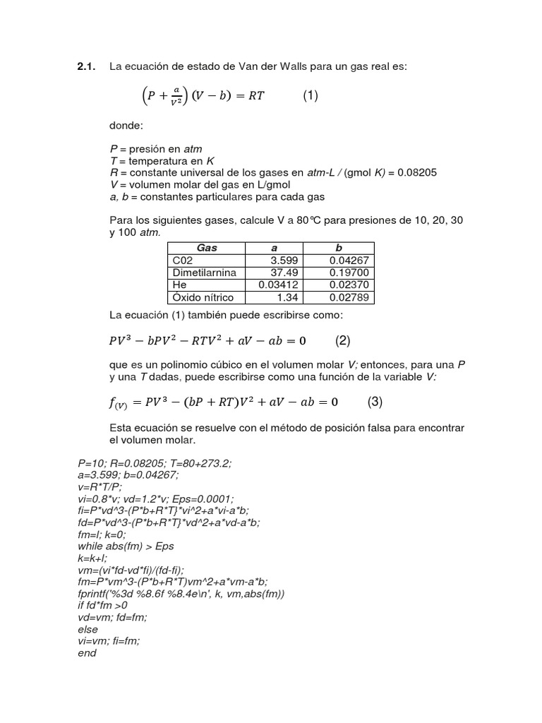 Ejercicios Propuestos 1. MATLAB | PDF | Mecánica estadística | Gases