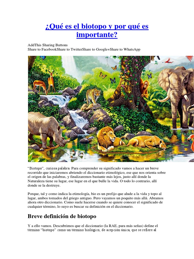 Qué Es El Biotopo y Por Qué Es Importante | PDF | Ecosistema | Habitat