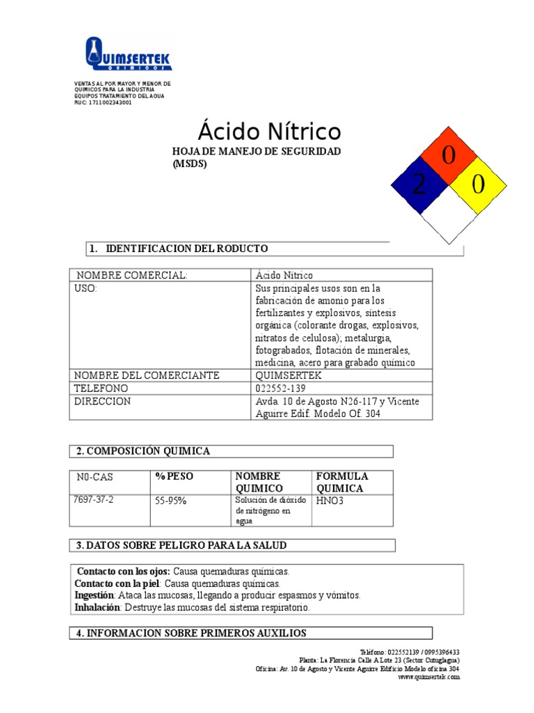 Hoja de Seguridad FLOCOL | PDF | Quemar | Fertilizante