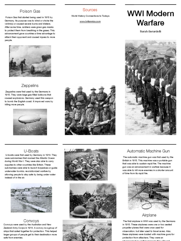 History 10 Wwi Brouchure | PDF | Chemical Warfare | World War I