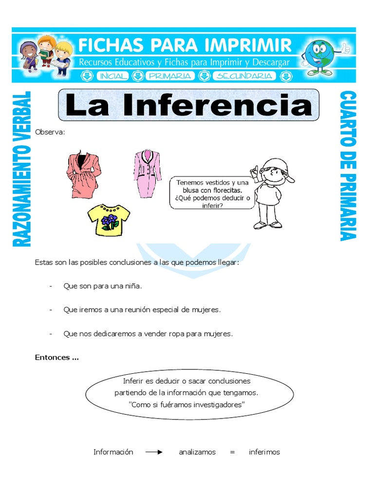 Ficha La Inferencia para Cuarto de Primaria | PDF | Inferencia | Razón