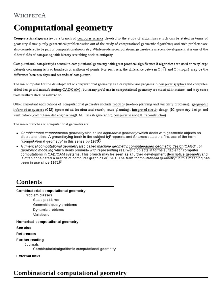 Computational Geometry | PDF | Computer Science | Areas Of Computer Science