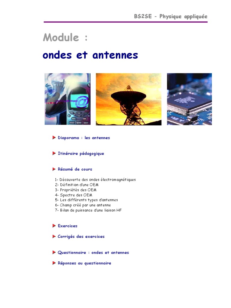 Introduction aux ondes et antennes | PDF | Antenne (Radio ...