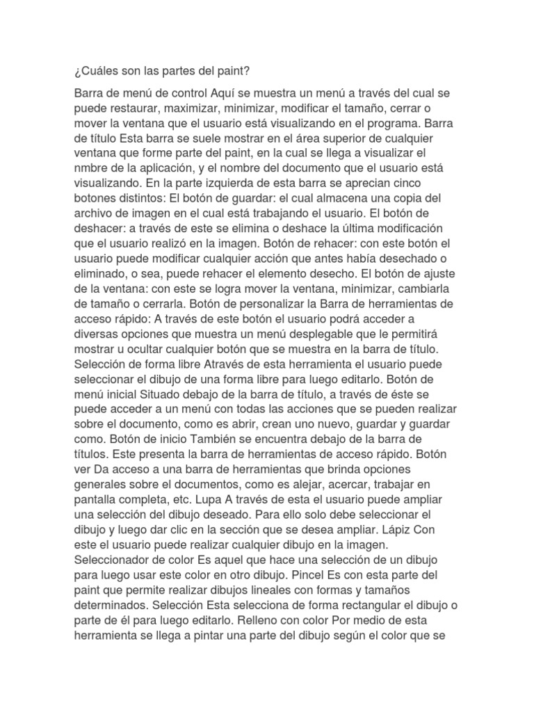 Cuáles Son Las Partes Del Paint | Descargar gratis PDF | Ventana ...