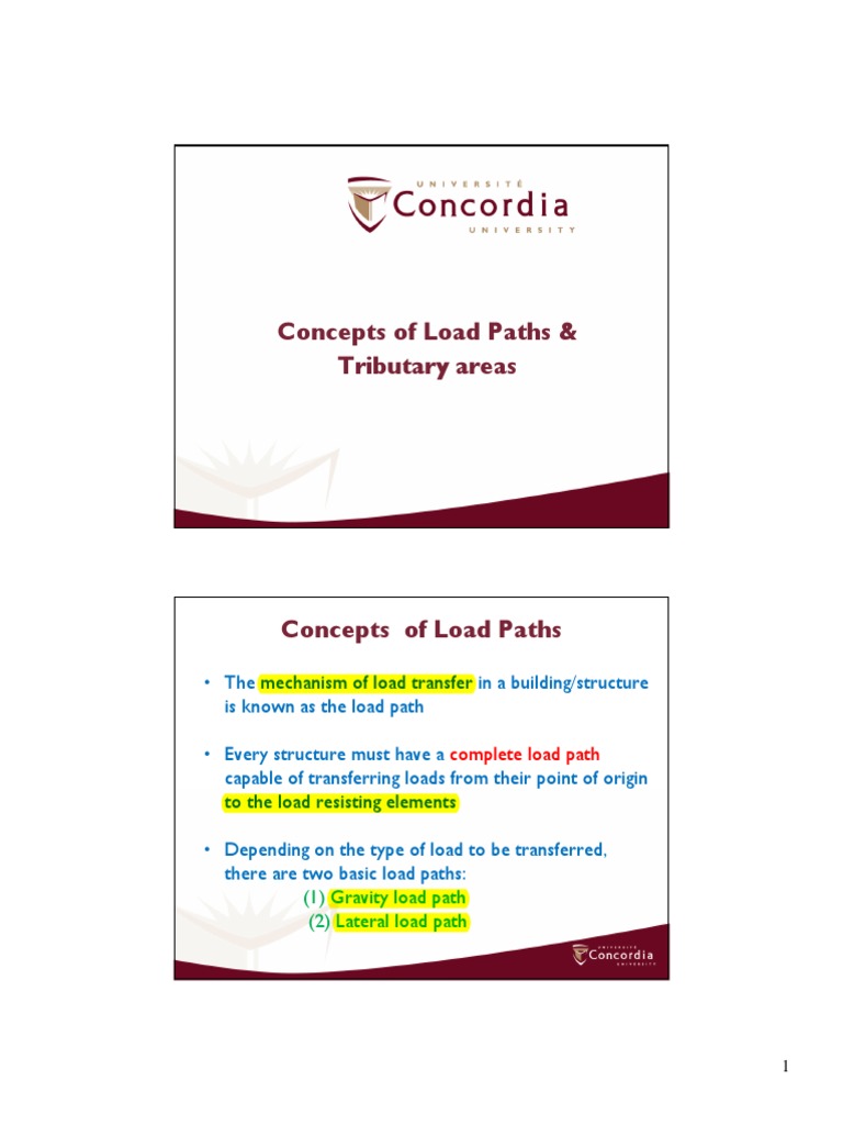 Load Path and Tributary Areas | Download Free PDF | Structural Load ...