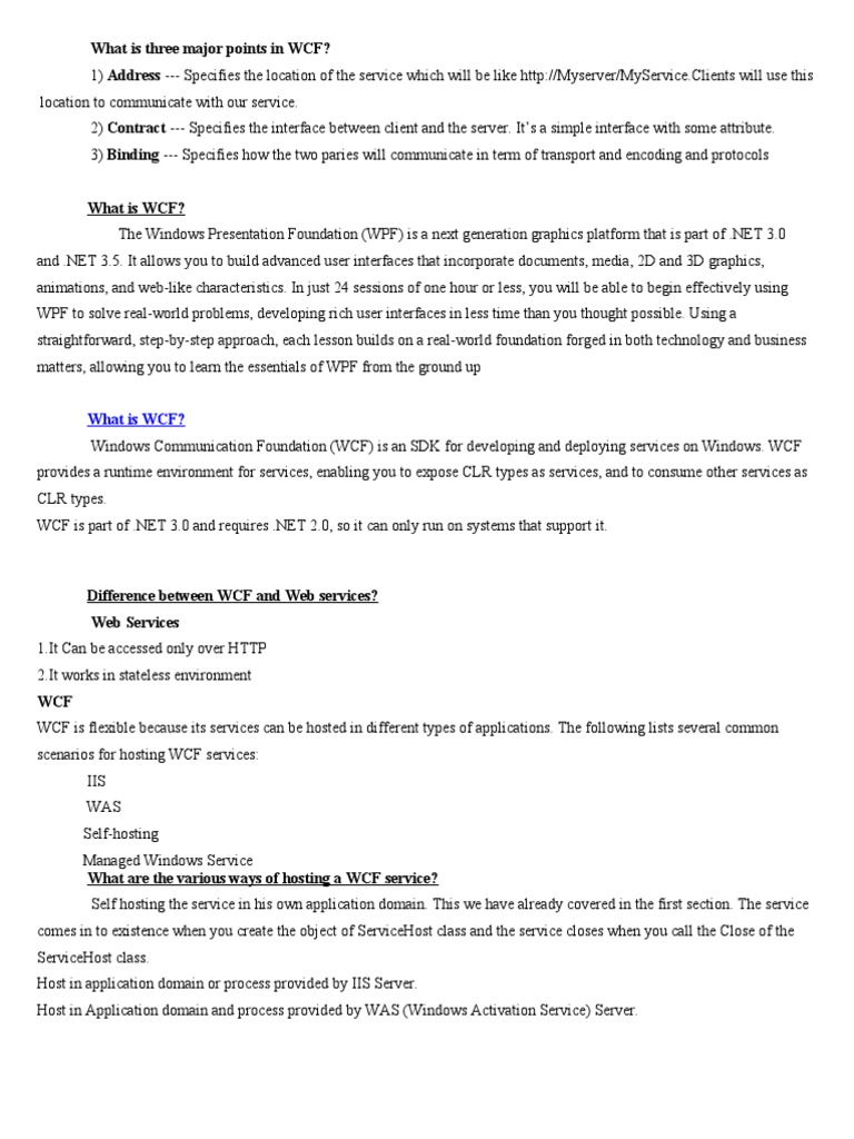 What Is WCF? | PDF | Windows Communication Foundation | Application Programming Interface