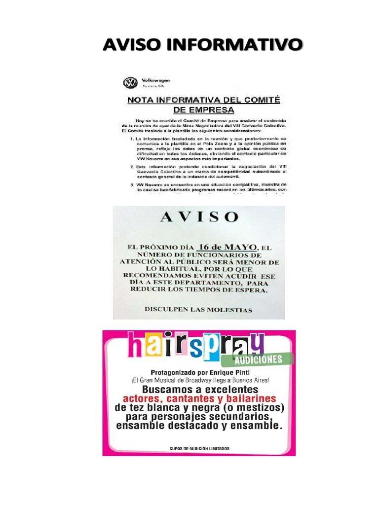 Aviso Informativo y Educativo | PDF