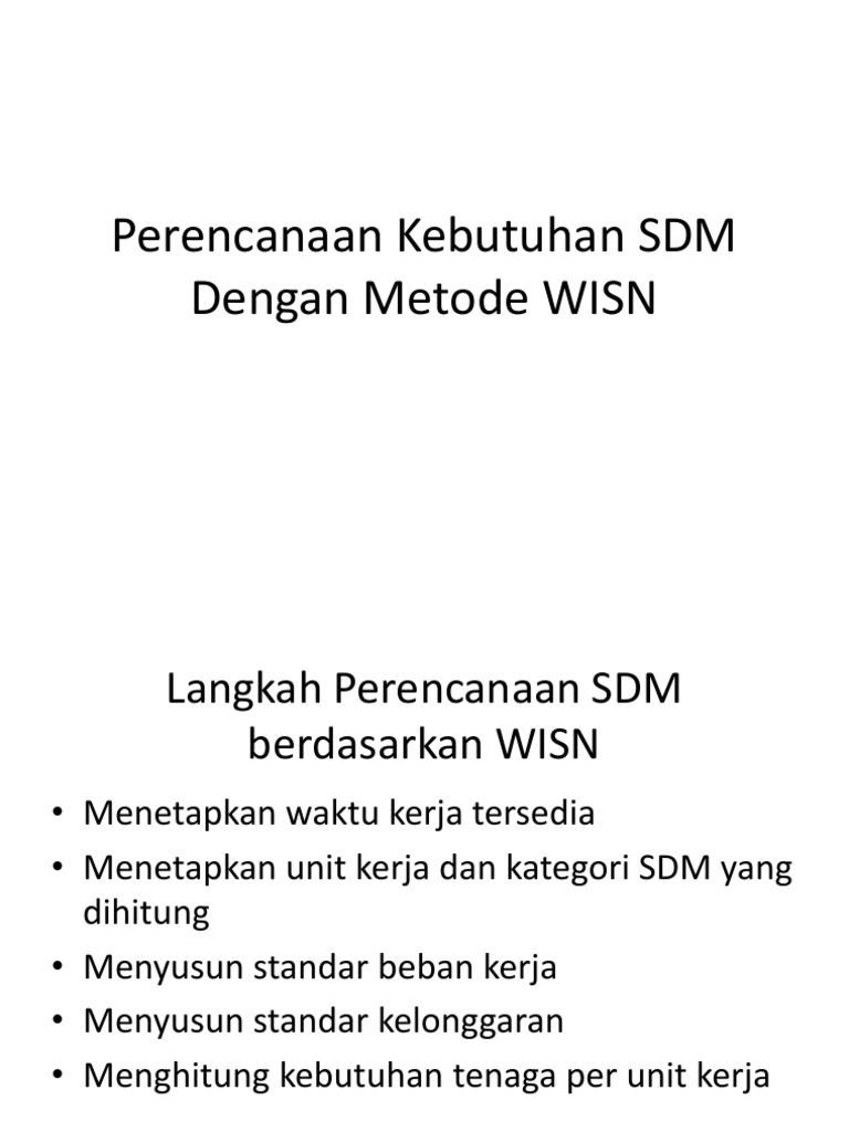 PERHITUNGAN KEBUTUHAN SDM MENGGUNAKAN METODE WISN | PDF