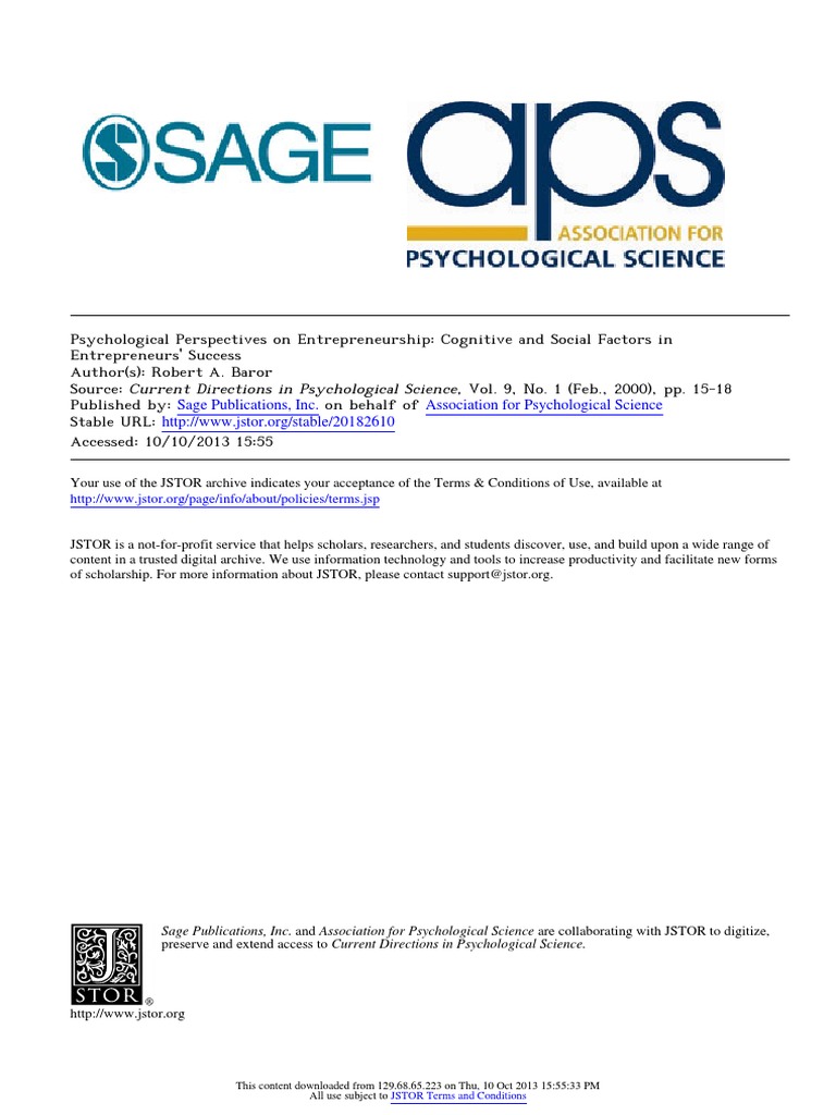 Sage Publications, Inc. Association For Psychological Science | PDF ...