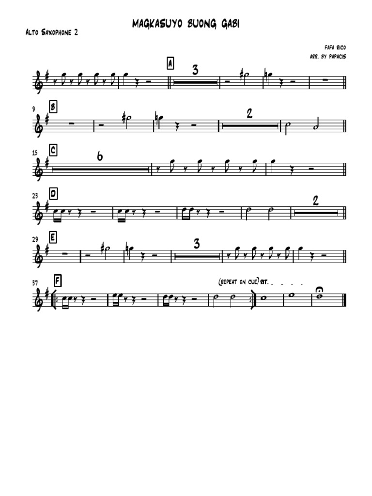 Magkasuyo - Alto Saxophone 2 - 2018-02-22 1311 - Alto Saxophone 2 | PDF
