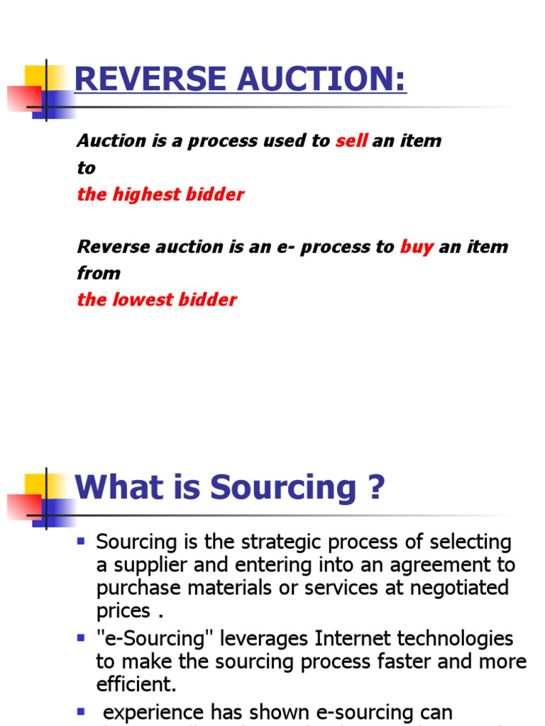 How reverse auctions lower costs | PDF | Auction | Supply Chain Management
