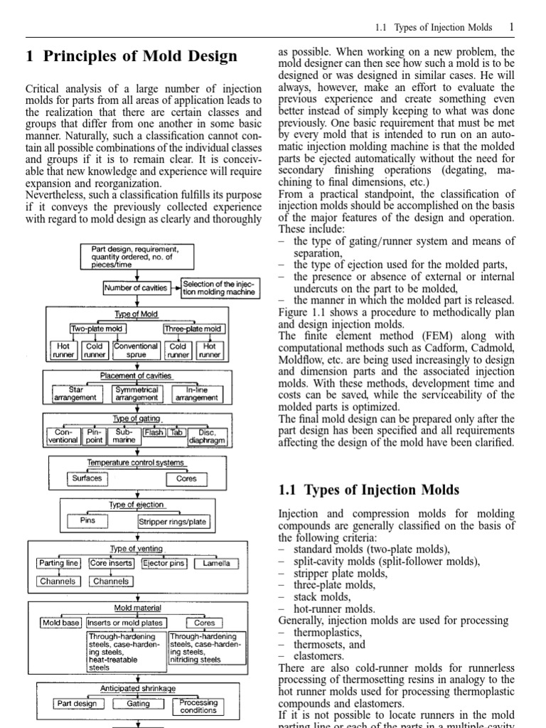 1 Principles of Mold Design: 1.1 Types of Injection Molds | PDF | Heat ...