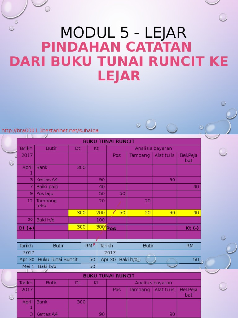MODUL 5 - LEJAR (Pindahan Buku Tunai Runcit Ke Lejar) | PDF