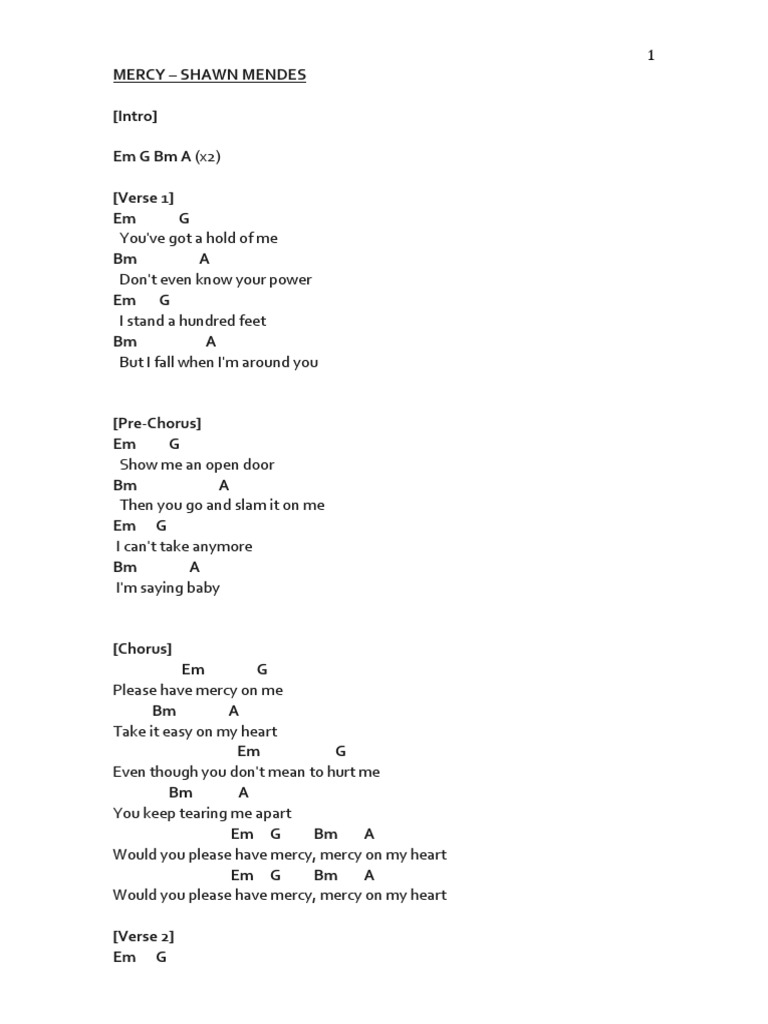 Mercy Mercy Me Guitar Chords