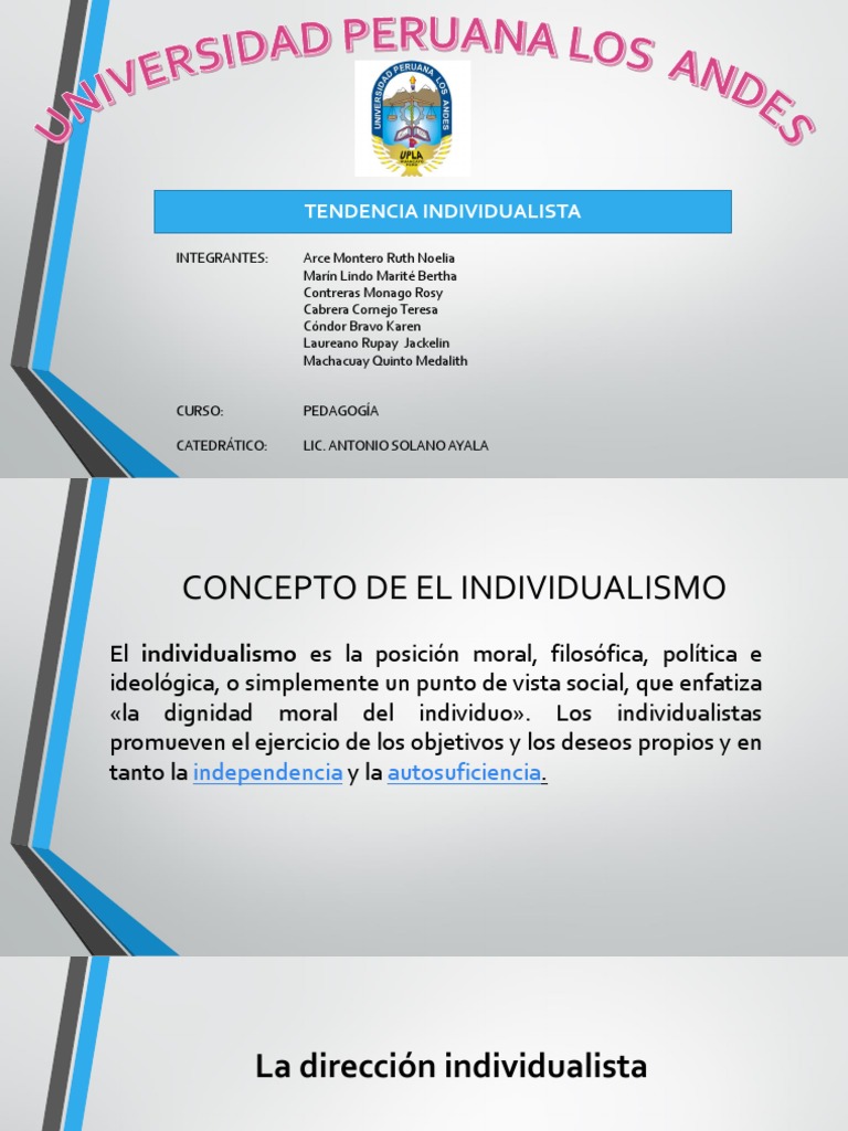Tendencia Individualista | PDF | Individualismo | Movimientos filosóficos