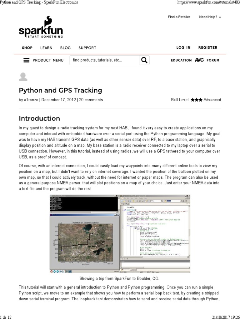 Python and GPS Tracking | PDF | Python (Programming Language) | Global Positioning System