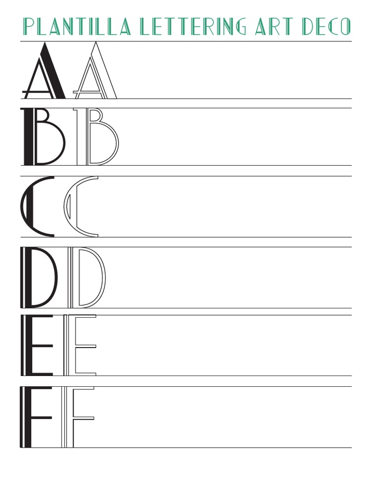 Plantilla Lettering Art Deco | PDF