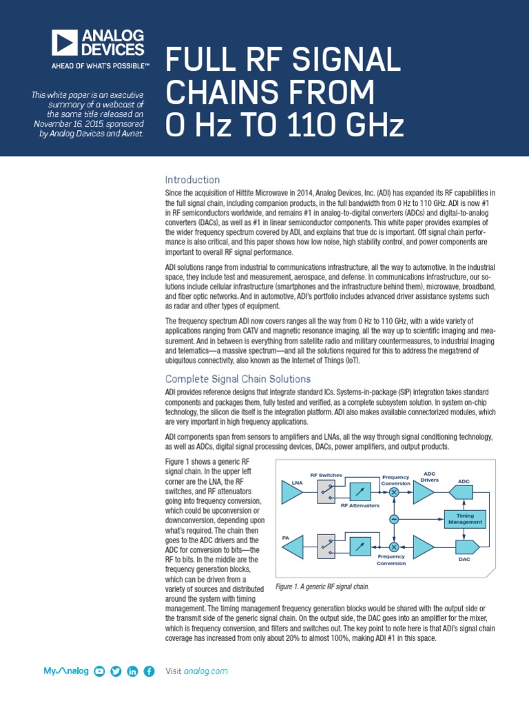 Full RF Signal Chains From 0Hz To 110GHz | PDF | Analog Devices ...