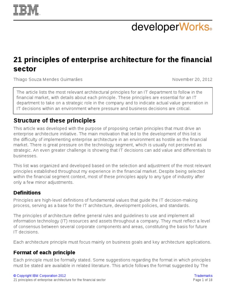 EA Principles Sample | PDF | Enterprise Architecture | Business Process
