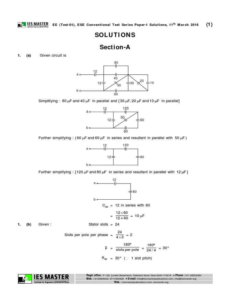 EE Test 1 Solution | PDF | Electrical Engineering | Electromagnetism