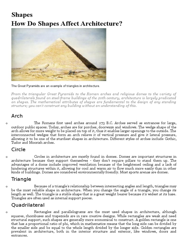 Shapes How Do Shapes Affect Architecture?: The Great Pyramids Are An ...
