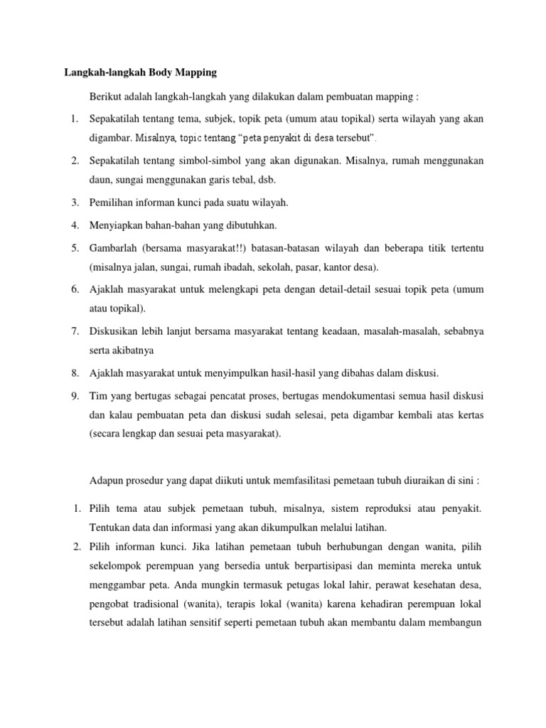 Langkah-Body Mapping | PDF