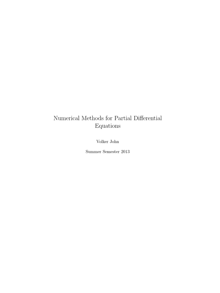 Numerical Methods For Partial Differential Equations | PDF | Finite ...