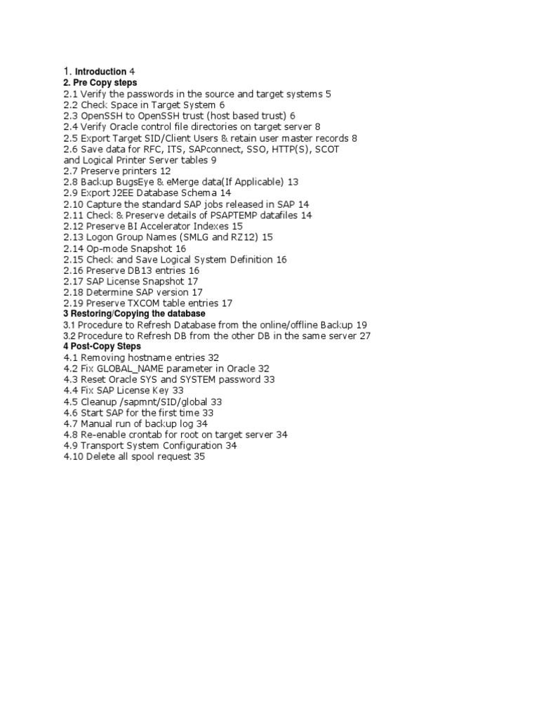 Pre Copy Steps for Database Migration | PDF | Computers | Technology ...