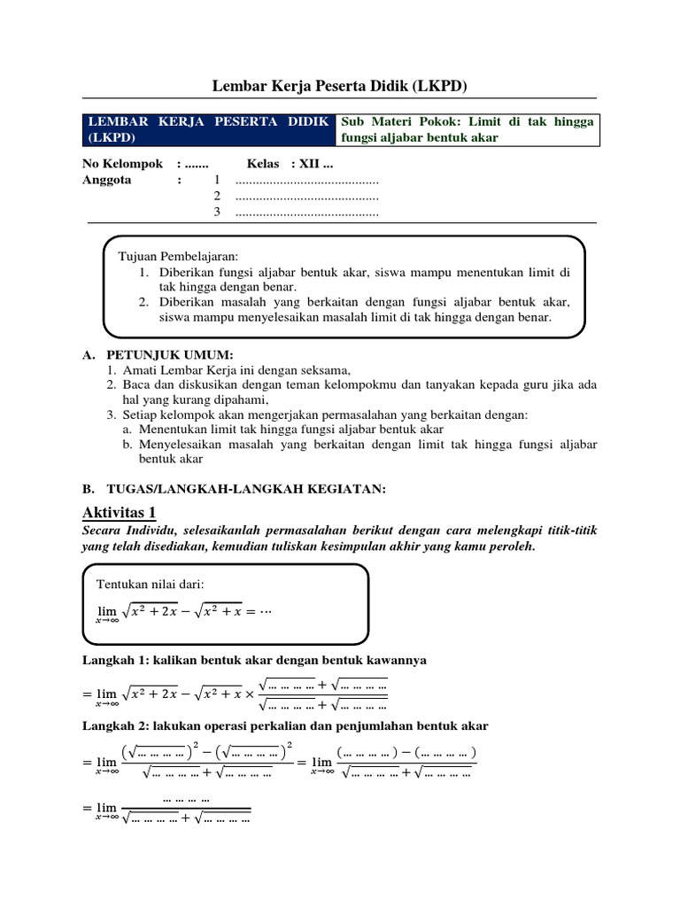 LKPD Limit | PDF