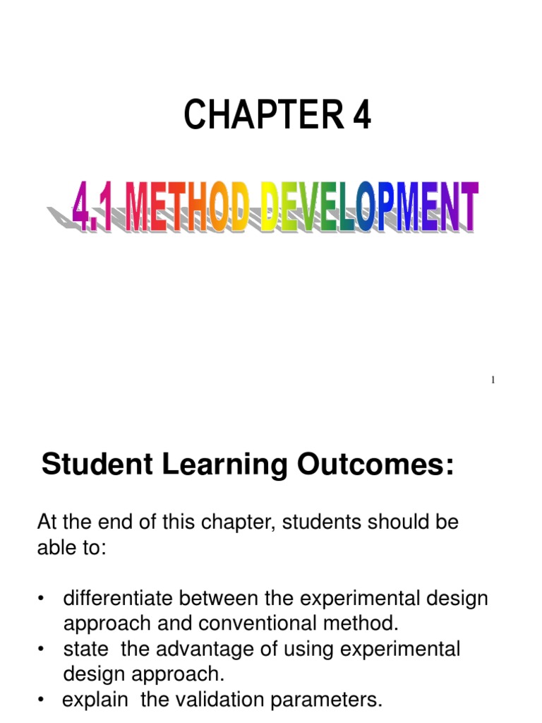 Chap4.1 Lecture Method Development | PDF | Gas Chromatography | Experiment