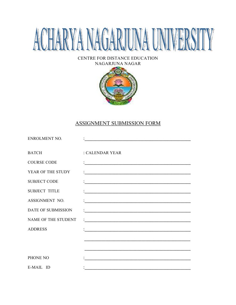 Assignment Submission Form | PDF
