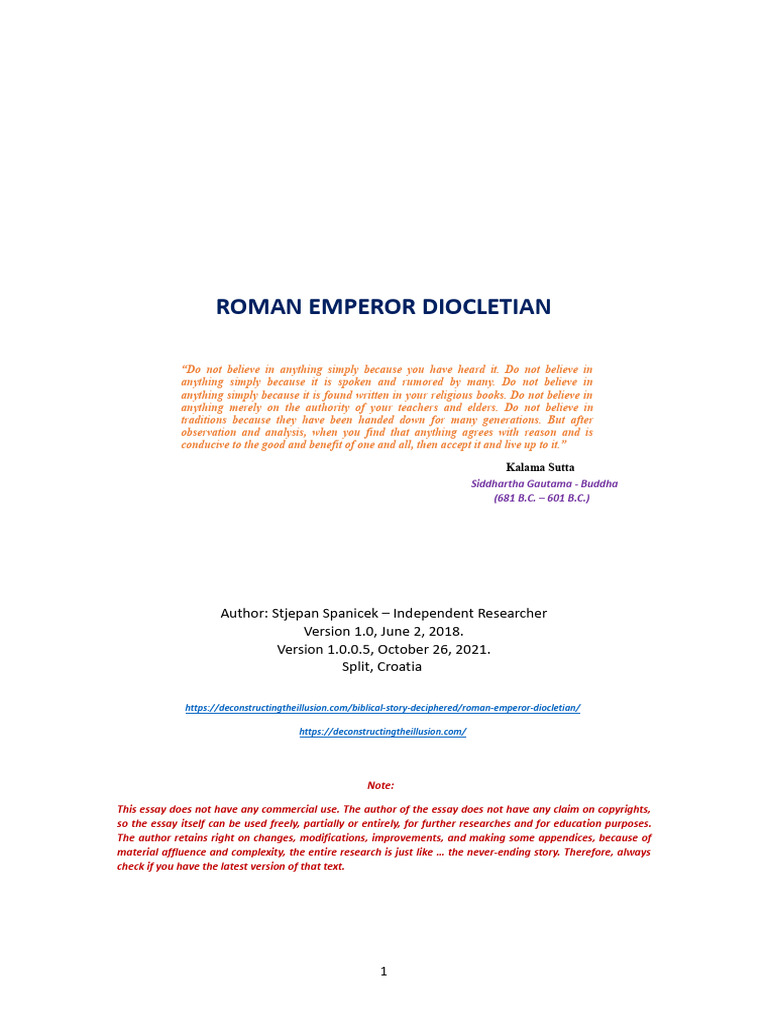 ROMAN EMPEROR DIOCLETIAN - Version 1-0 | PDF | Akhenaten | Bhagavad Gita
